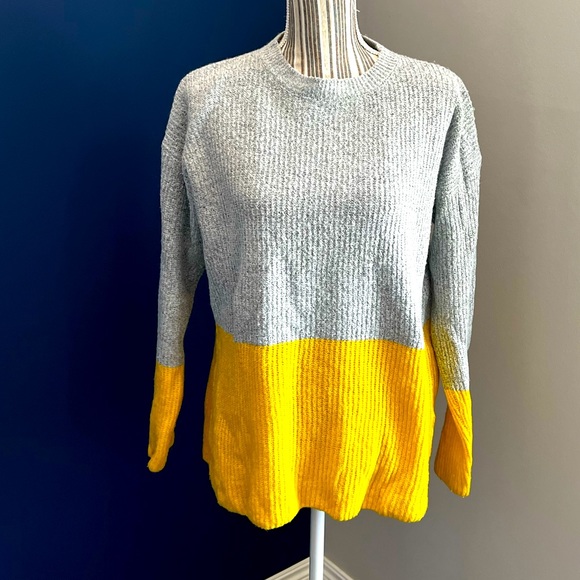 It's Our Time | Sweaters | Its Our Time Gray Yellow Color Block Sweater ...